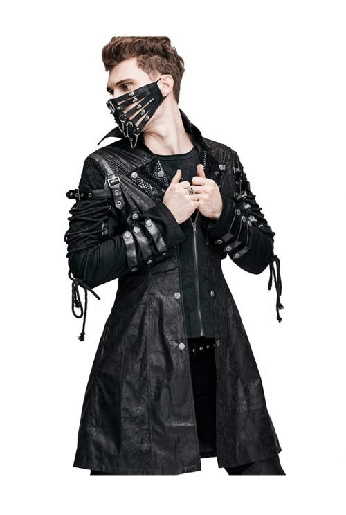Black Poison Mens Goth Steampunk Military Jacket - skinoutfits.com